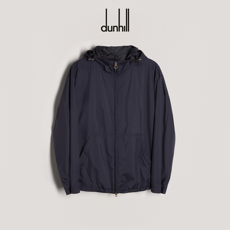 dunhill登喜路经典款轻质连帽外套双向拉链男士春夏_虎窝淘