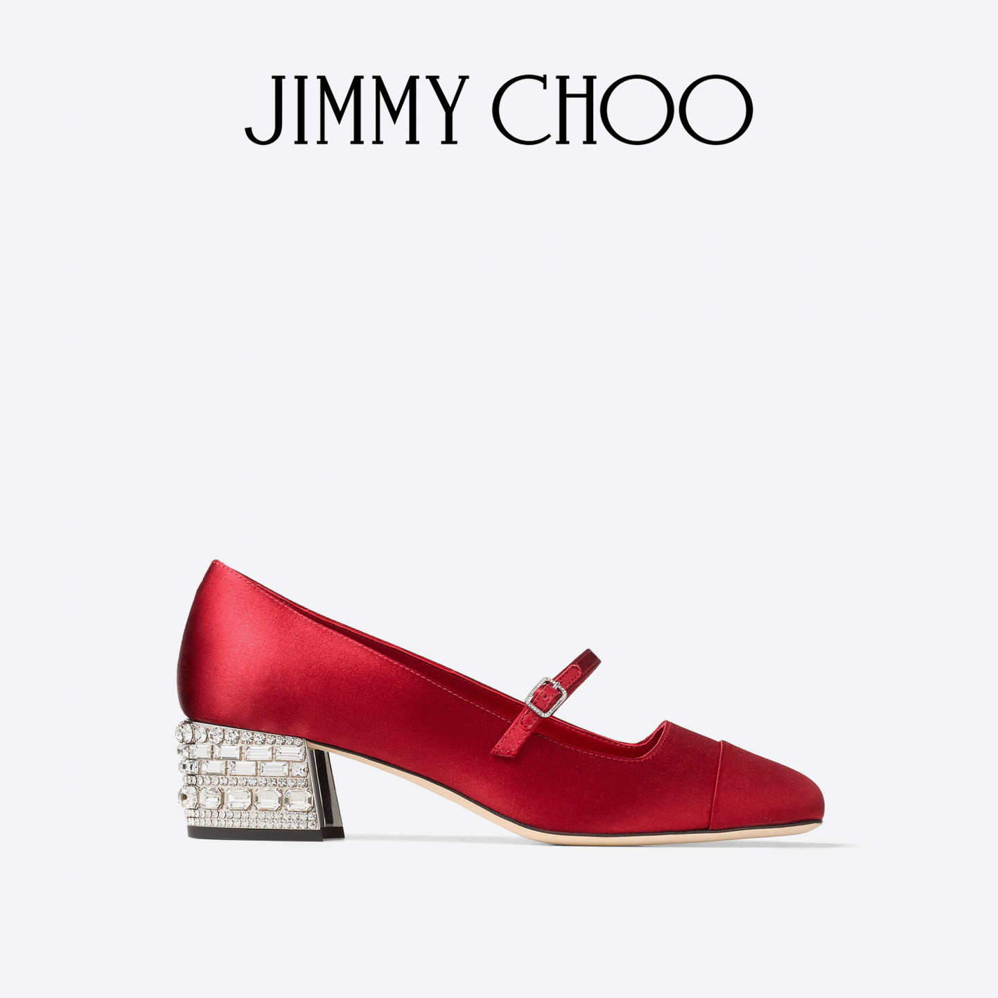 [礼物]JIMMY CHOO/ELISA CRYSTAL 45 女士水晶饰小高跟
