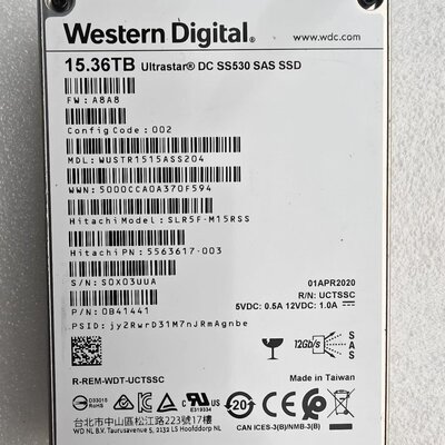 请议价-数据 Ultrastar DC SS530 15.36T
