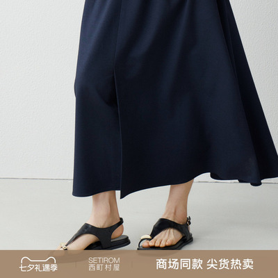 西町村屋小众金属扣套趾凉鞋女夏季新款气质感低跟鞋子XHBB20005