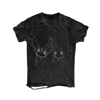 棱镜Prism 极简暗黑线稿亚文化vintage美式复古男女款短袖t恤