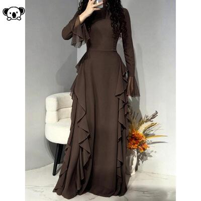 E 58477 Women Waist Cinched Slimming Dress优雅连衣裙