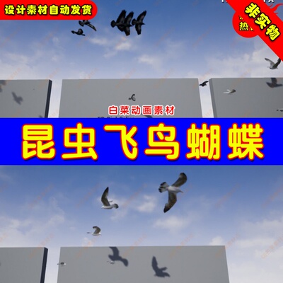 Unreal UE4 UE5 Insects Birds Fish 蝴蝶飞鸟鸟类鱼动画昆虫模型