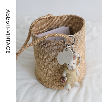 Abbott Vintage【发光桶】小众手工钩织编织女包手提单肩水桶包新