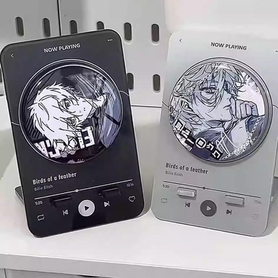 二次元可旋转吧唧音乐展示架收纳谷美同人可旋转吧唧托动漫高颜值