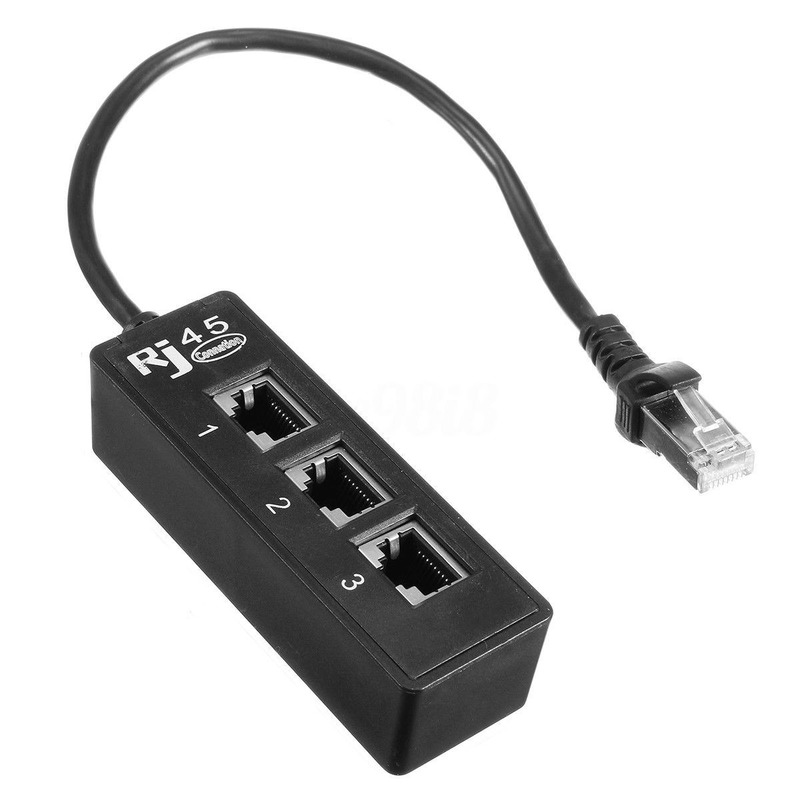 RJ45 Male To 3 RJ45 Female Port Network Extender Cable Split_虎窝淘