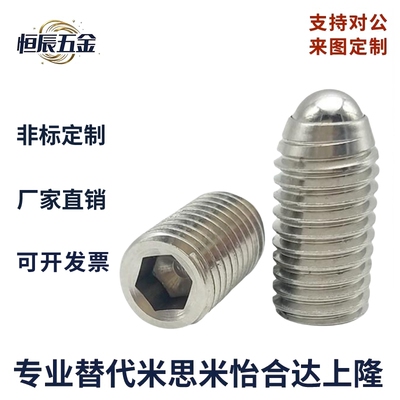 BSXL3/4/5/6/8/10/12/16加长型定位珠 不锈钢球头柱塞ZAH54