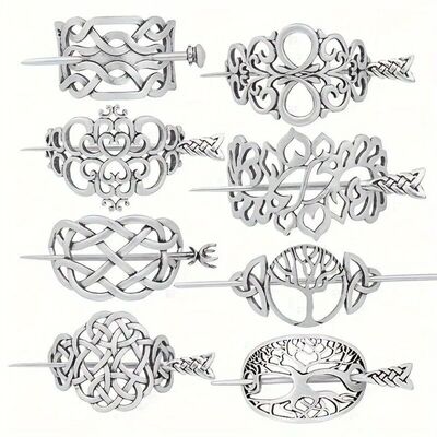 8PCS Hair Clips, Viking Celtic Hair Sticks, Celtic Knot Hair