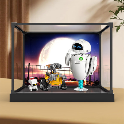 亚克力收纳盒适用于乐高43279瓦力和伊娃模型手办透明防尘展示架