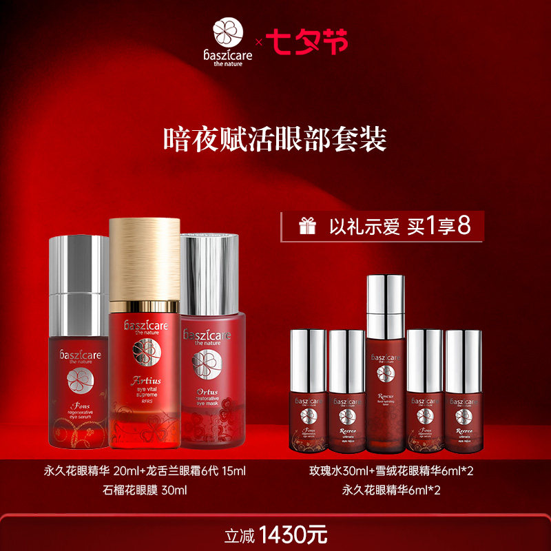 baszicare/贝熙迦儿暗夜赋活眼部套装提拉紧致淡化细纹