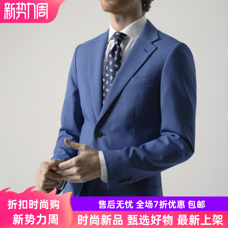 (直播专属)普罗艾购男装四季款宝蓝色单排扣西装夹克外套正装