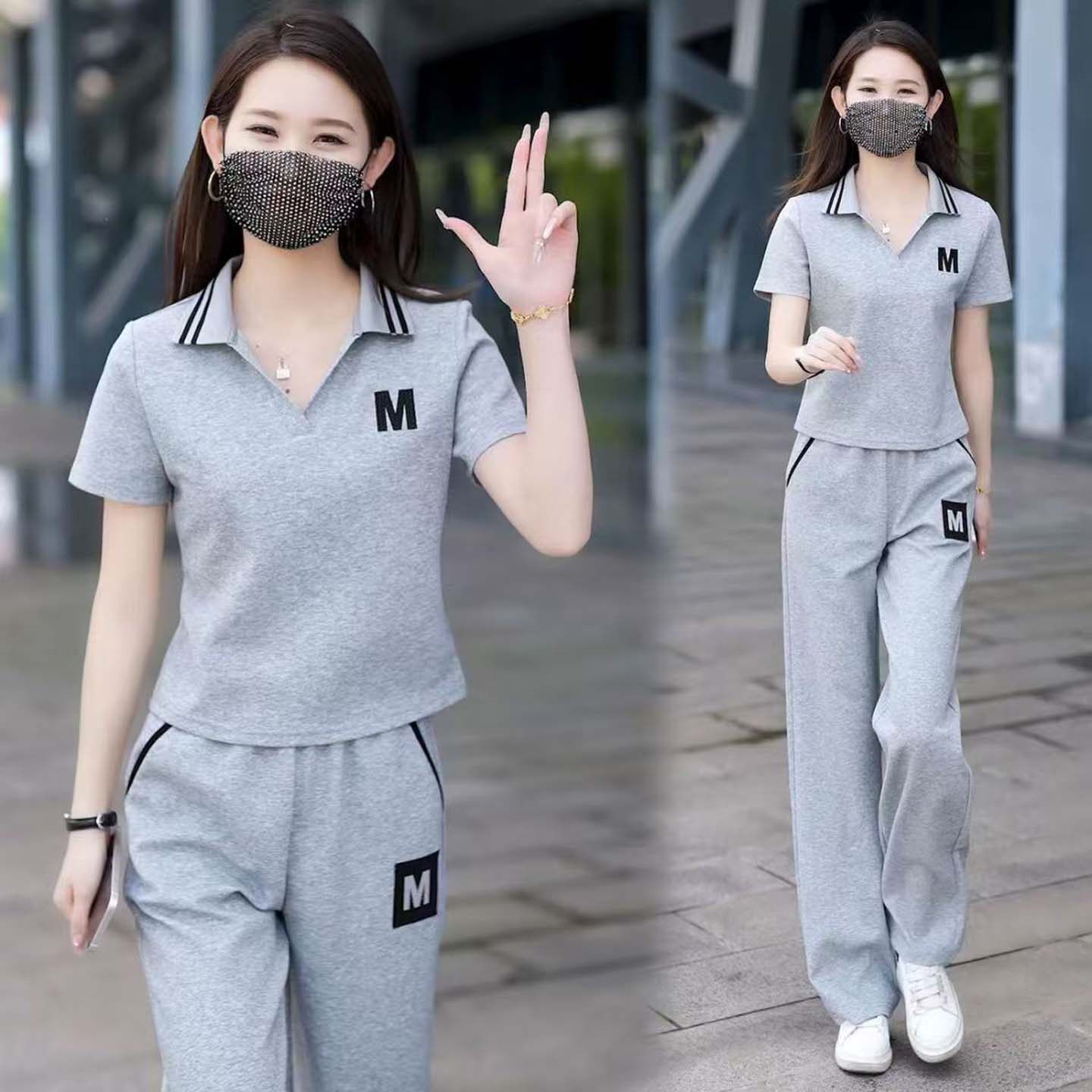 点击率夏季纯棉休闲运动套装女2026新款短袖运动服洋气时尚两件a5