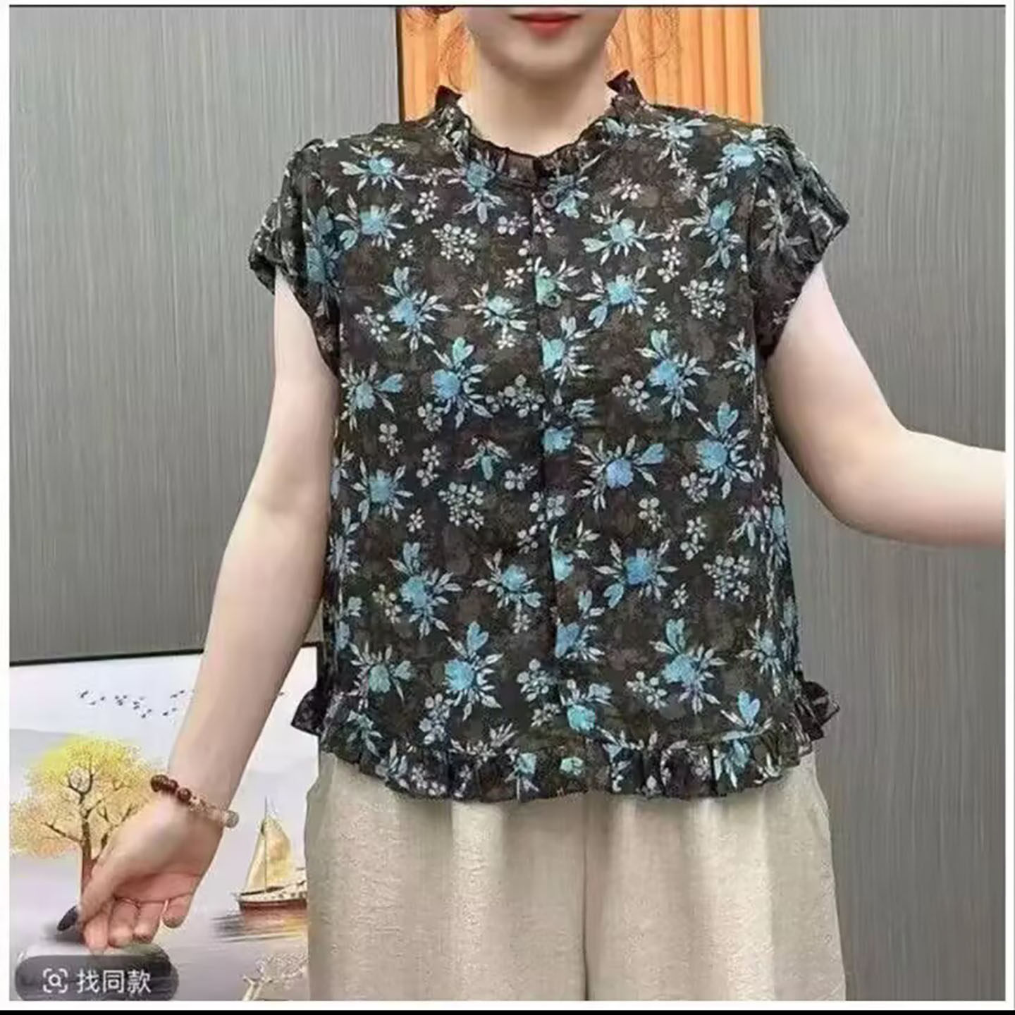 家尚女装中老年人洋气短袖T恤夏季女士款简约小衫上衣气质妈妈a7