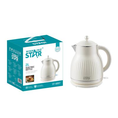 winningstar跨境温控kettle双层防烫2L家用1600W防干烧电热水壶