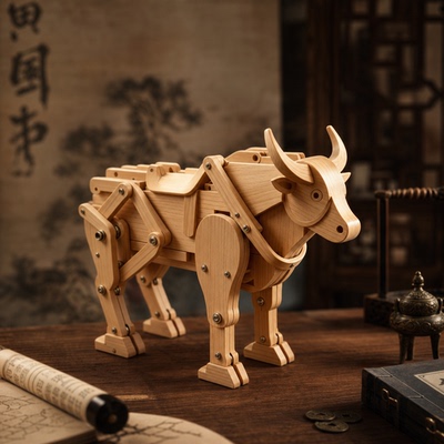 古代黑科技木牛流马机械模型儿童手工拼装益智玩具创意装饰礼品