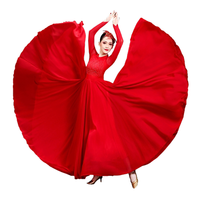 灯火里的中国开场舞大摆裙演出服