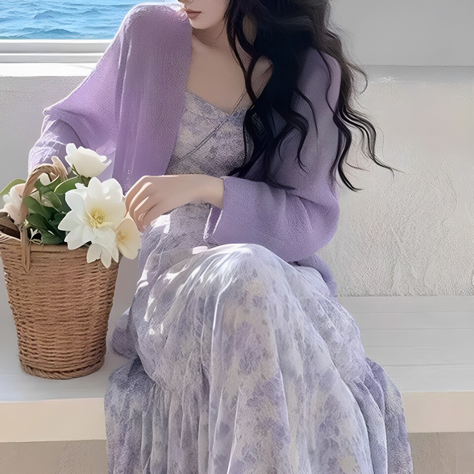 小个子夏季穿搭套装女新款气质百搭碎花吊带洋装减龄衬衫两件套