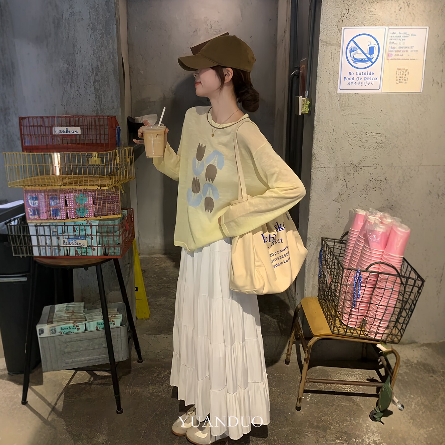 独特漂亮两件套韩系可爱风休闲T恤女高腰半身裙巨好看的夏装套装