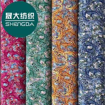 45支人造棉活性印花布 100*80人棉Rayon梭织布棉绸连衣裙面料爆款
