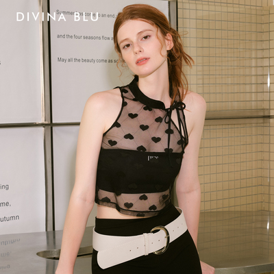 DIVINABLU立领网纱瑜伽罩衫