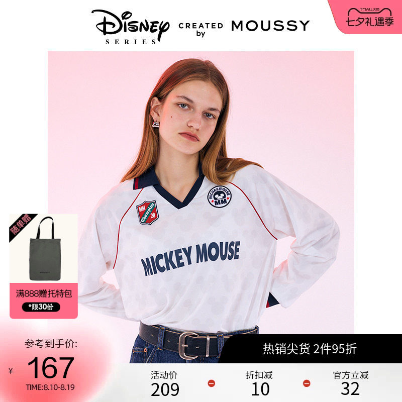 moussy 春季迪士尼联名Blokecore米奇T恤女010HAL90-0901