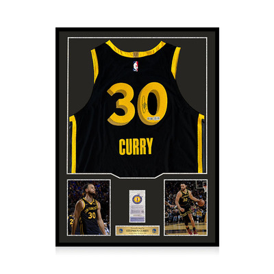 库里亲笔签名七冠金州勇士队球衣