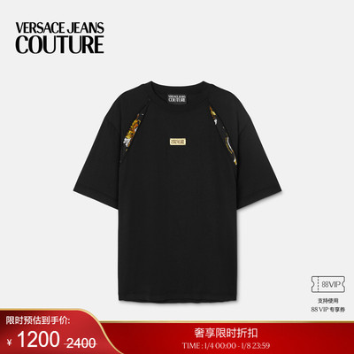 【季末优惠】VERSACE JEANS COUTURE Outline Barocco休闲版T恤