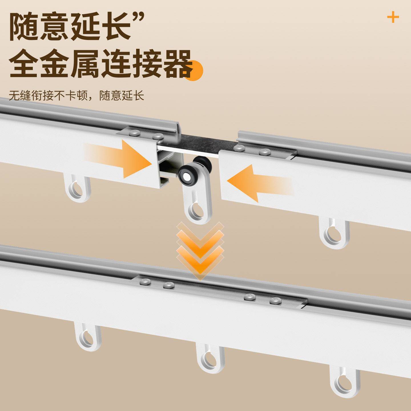 侧装窗帘轨道静音滑轨挂钩式滑轮滑道隐藏式铝合金导轨双轨窗帘杆