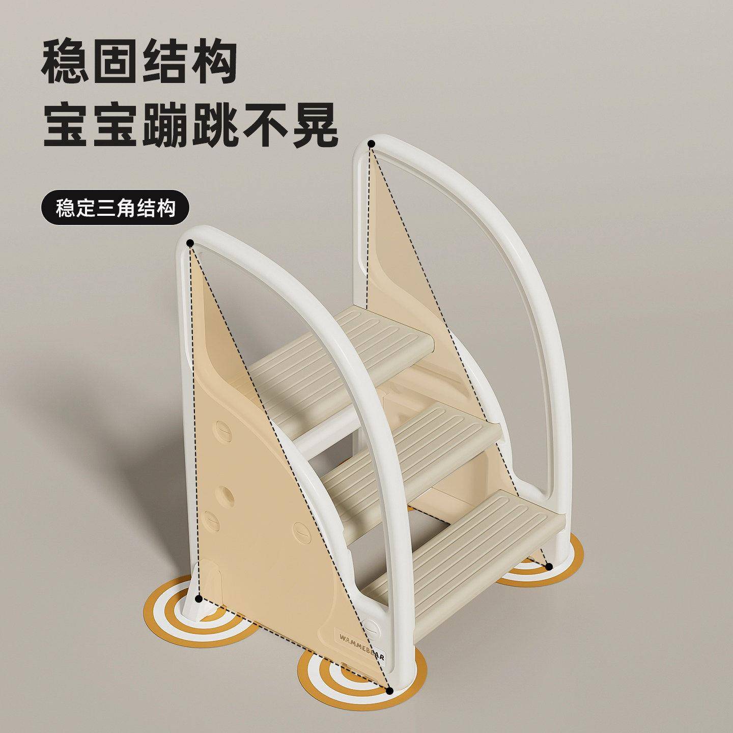 玩美熊儿童洗漱台踩凳垫脚凳洗手台阶凳刷牙洗脸阶梯马桶脚踏