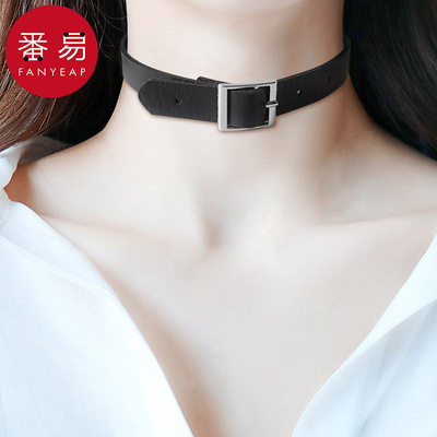 项圈颈带A1pq301-项链锁骨链短款暗黑系朋克带简约酷网红黑色脖