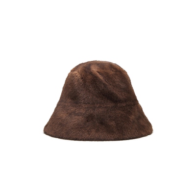 Adrienne Landau THE UPTOWN FAUX FUR 水桶帽 棕色REVOLVE小众新