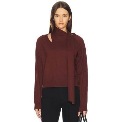 [春节穿搭]ASTR the Label毛衣酒红色设计感长袖羊毛衫季保暖