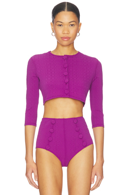 Lisa Marie Fernandez 开衫 紫色revolve小众新款