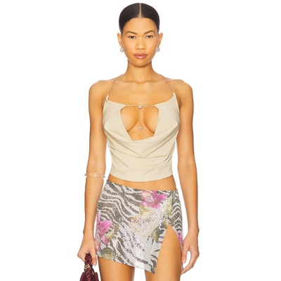 [冬季内搭]1XBLUE ROSARY 上装金属暖色辣妹风 REVOLVE小众新款