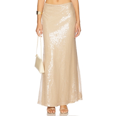 [冬季新品]SNDYS CALYPSO 长款半身裙 金属暖色REVOLVE小众新款