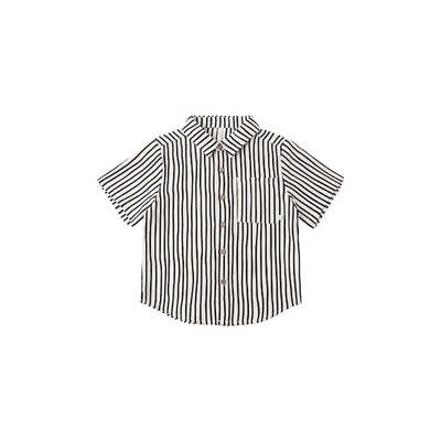 [夏季新品]Rylee + Cru米白色T恤条纹翻领通勤风短款上装REVOLVE