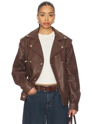 Understated Leather HYBRID MOTOSPORT 夹克 revolve小众新款 棕