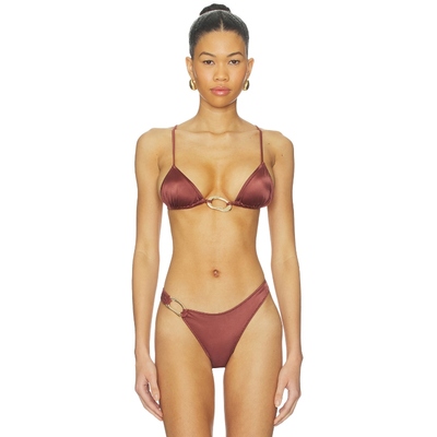 Tropic of C ONA EQUATOR 三角形比基尼文胸上装 干邑白兰地色 y2