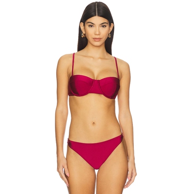 L'AGENCE Alexandria Bikini Top BurgundyREVOLVE小众新款