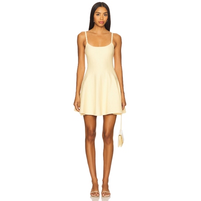 [春季新品]fleur du mal 紧身连衣裙 黄色REVOLVE小众