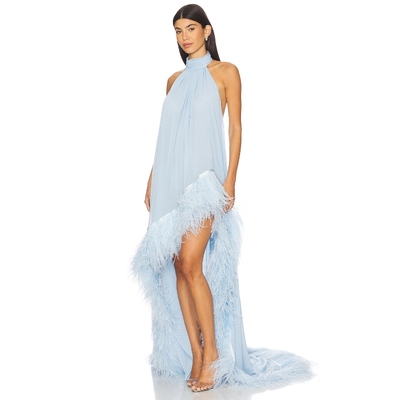 Bronx and Banco Madeline Halterneck Gown Baby BlueREVOLVE小