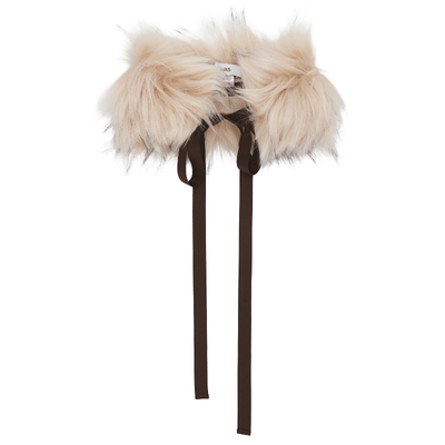 AKNVAS Runway Long Haired Faux Fur Choker  奶油色 秋冬新品R