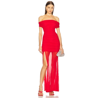 [夏季新品]Michael Costello HEIDI 长裙 红色REVOLVE小众