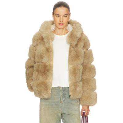 Adrienne Landau LANDAU 连帽衫 棕黄色 美式休闲风REVOLVE小众新