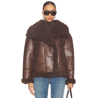 LAMARQUE DEMI 夹克 棕色 美式休闲风REVOLVE小众新款