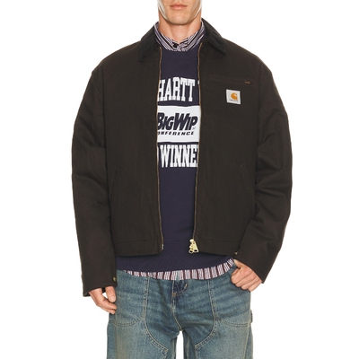 Carhartt WIP深棕色夹克翻领拉链开合通勤风秋冬新品REVOLVE