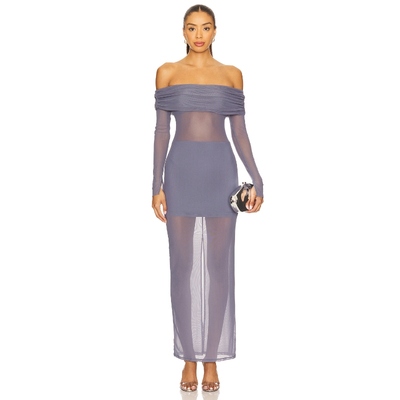 [冬季新品]Lovers and Friends FIO 裙子 暗蓝灰色 REVOLVE小众