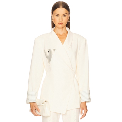 [春季新品]YLLW THE LABEL 西装外套白色通勤老钱风夹克REVOLVE
