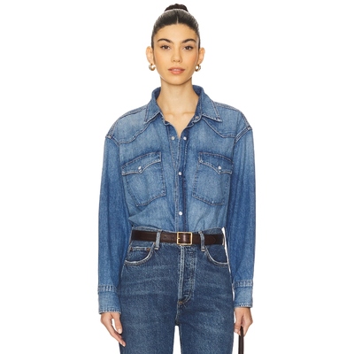 [冬季新品]Citizens of Humanity KAYLA 牛仔衬衫蓝色丹宁REVOLVE