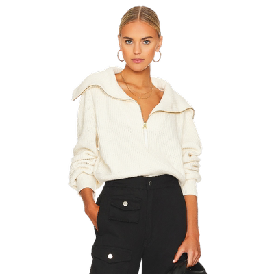 Varley 半拉链上衣针织翻领宽松毛衣休闲风上装REVOLVE小春季